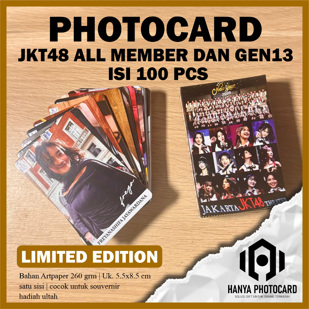 Jual " Photocard All Member JKT48 New dan Gen13 Isi 100 Pcs (Free Inner 100 Pcs) Untuk para ...