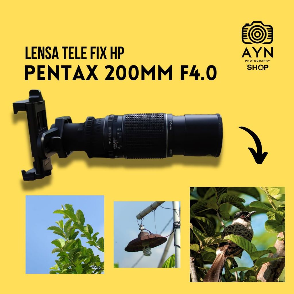 Jual Lensa DSLR Tele Fix HP Pentax 200mm f/4.0 Yang Dimodifikasi Untuk ...