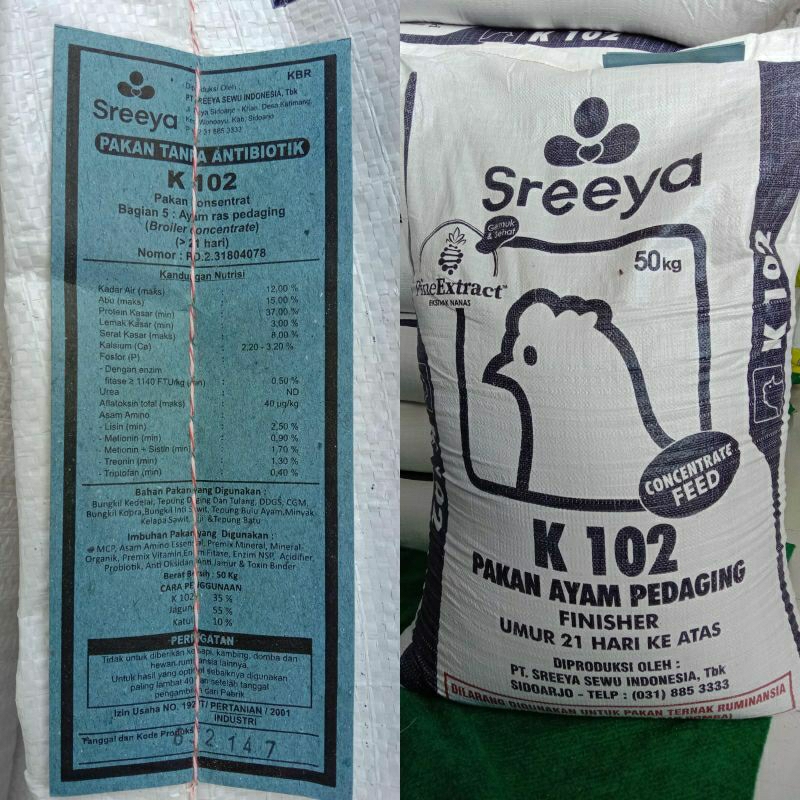 Jual Konsentrat ayam pedaging Finisher K102 SREEYA 1kg | Shopee Indonesia