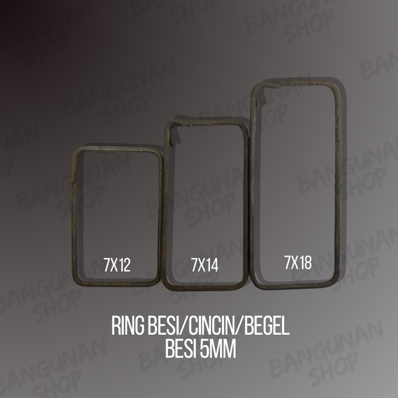 Jual Besi Ring/Cincin/Begel 5mm+-, ukuran 7x12 - 7x14 - 7x18 | Shopee ...
