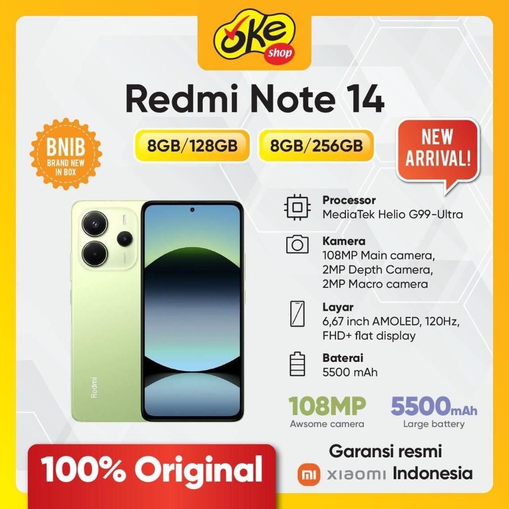 Jual Xiaomi Redmi Note 14 | 108 MP AI camera system | 5500mAh 33W Turbo ...
