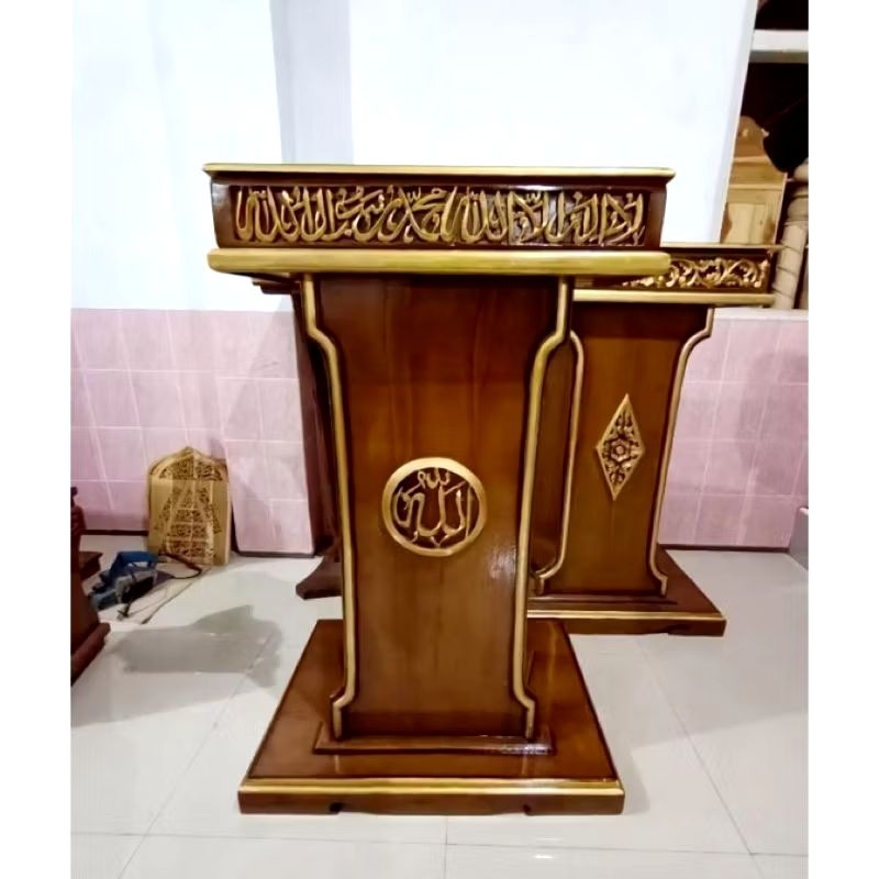 Jual podium mimbar podium mimbar kaligrafi podium mimbar kayu jati ...