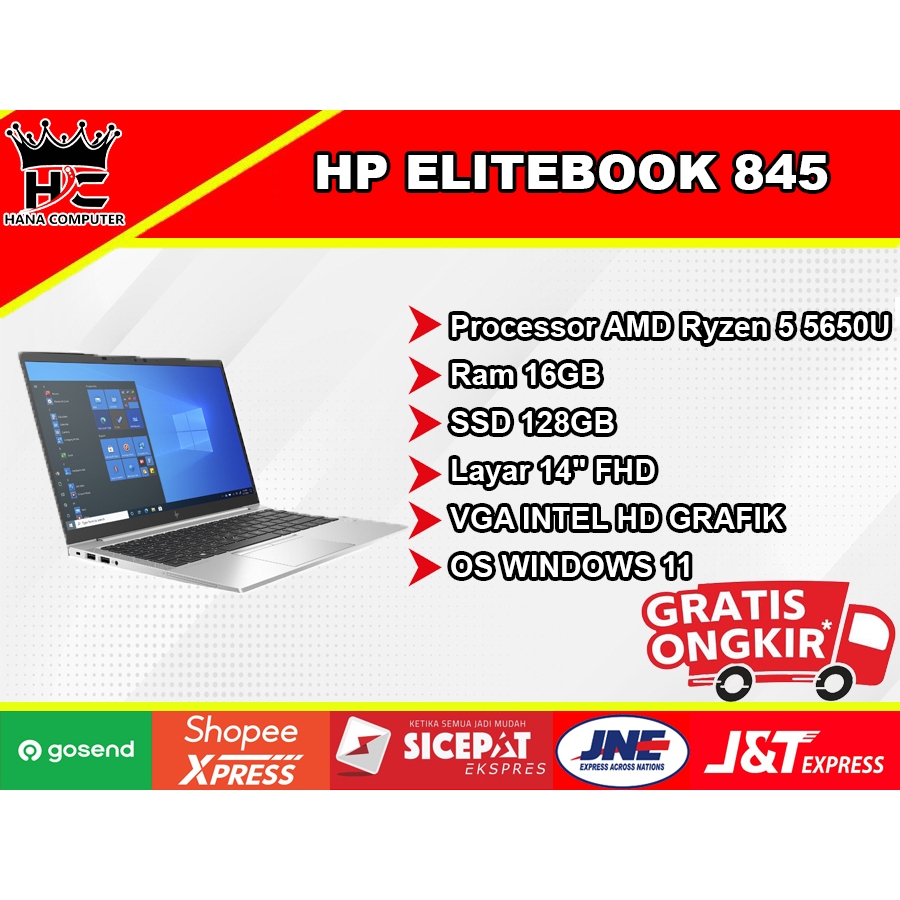 Jual HP ELITEBOOK 845 AMD RYZEN 5 5650U RAM 16GB SSD 256GB WIN 11 14INCH | Shopee Indonesia