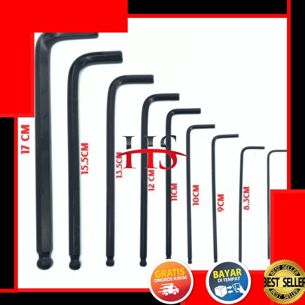 Jual Kunci L Hexagonal 1 Set isi 9pcs 9in1 MM Panjang Kunci Set L Hex ...