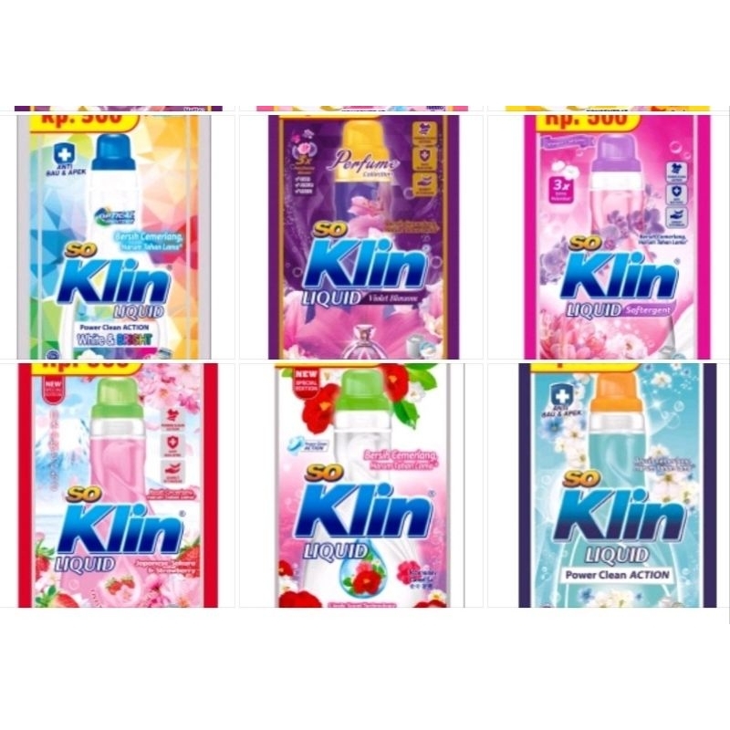 Jual So Klin Liquid Sachet 500 all Varian [Renceng] 20ml | Shopee Indonesia