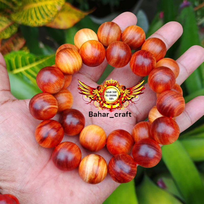 Jual gelang kayu raja agathis merah darah dim 18mm/gelang kayu gaharu ...
