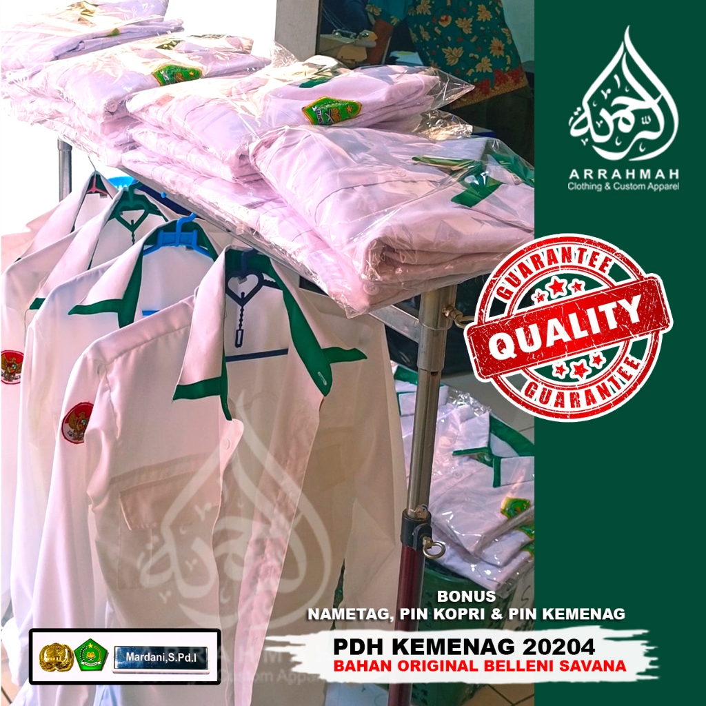 Jual Baju Pdh Putih Pria Wanita Kemeja Dinas KEMENAG 2024 Lengan ...