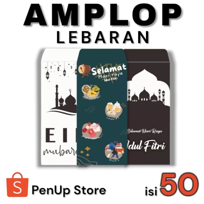Jual isi 50 Amplop IdulFitri lucu Angpau Lebaran panjang unik Amplop ...
