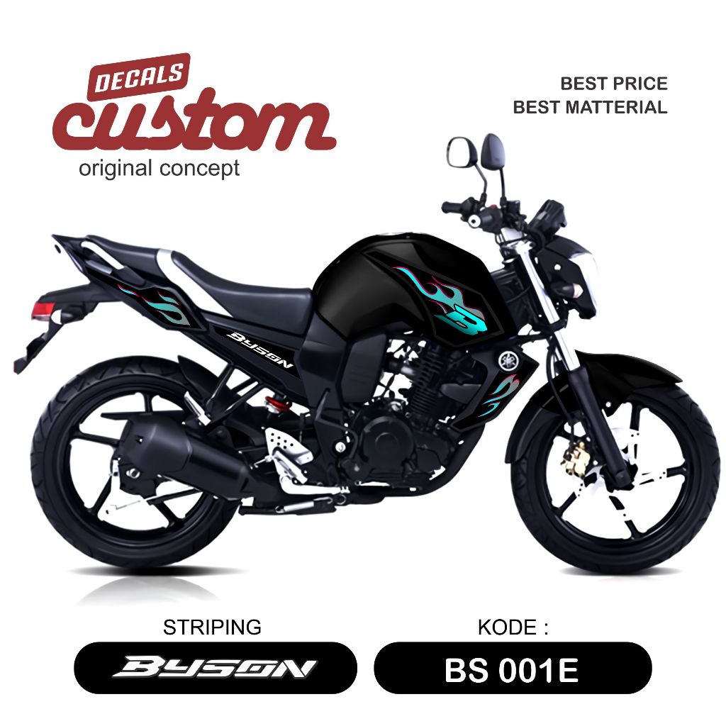 Jual stiker transparan motor yamaha byson api striping transparan byson ...