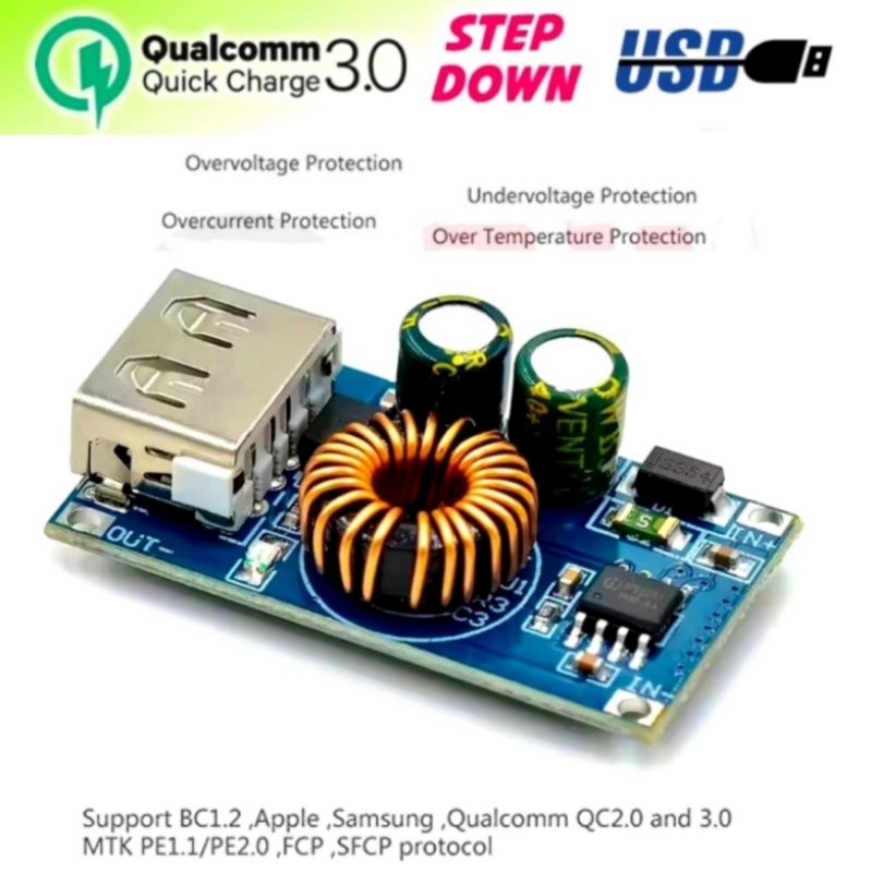 Jual Modul Quick Charge QC 3.0 24W USB 5V 3A Fast Charger HP | Shopee ...