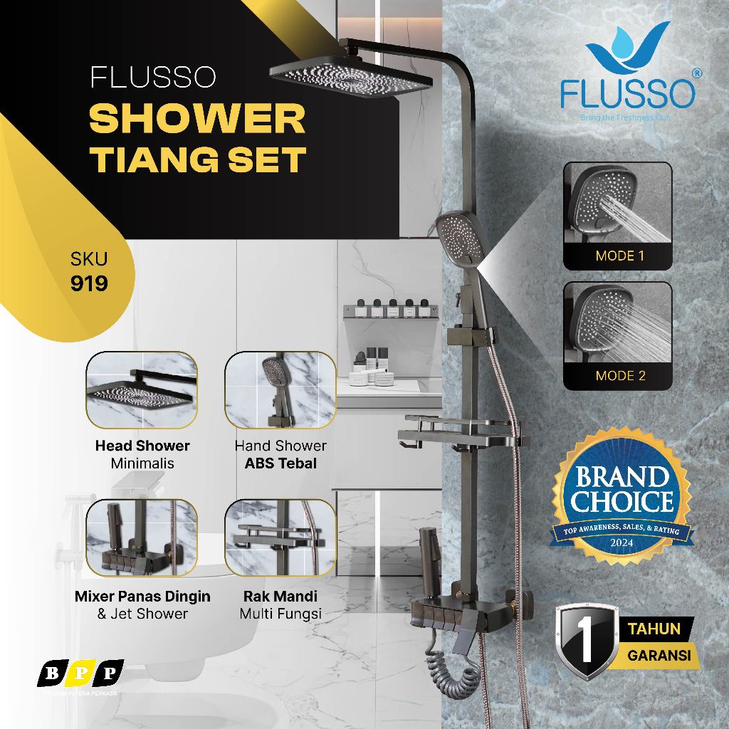 Jual SHOWER KAMAR MANDI Satu Set Tiang Mixer Panas Dingin GREY SERIES Stainless Bergaransi ...