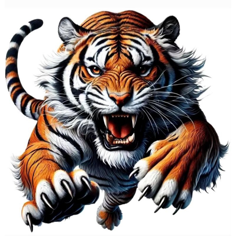 Jual stiker macan keren, stiker print sudah cutting, bahan vinil anti ...