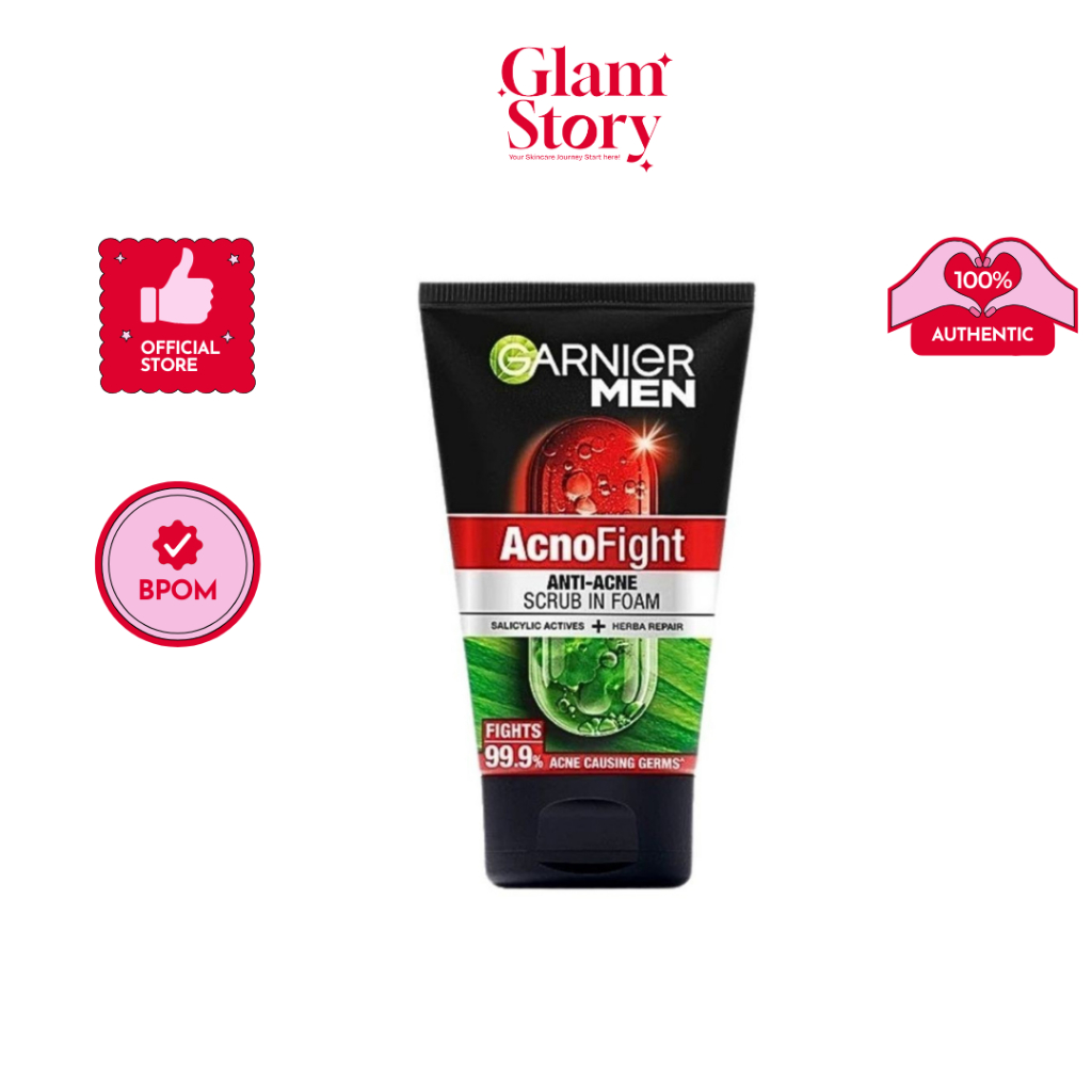 Jual Garnier Men Acno Fight Anti-Acne Scrub In Foam Cleanser | Shopee Indonesia