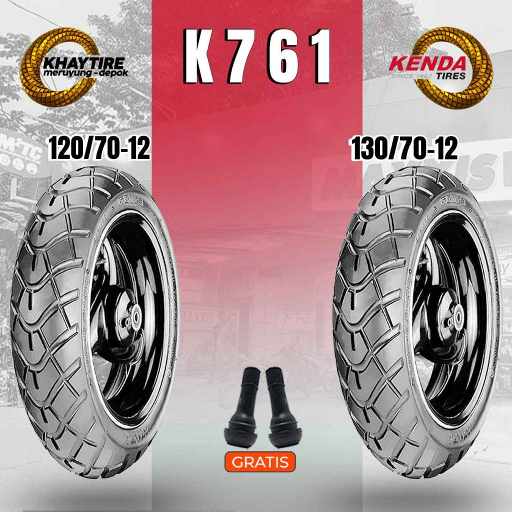 Jual Paket Ban Motor Vespa Matic KENDA COOL K761 120/70-12 + 130/70-12 Tubeless | Shopee Indonesia