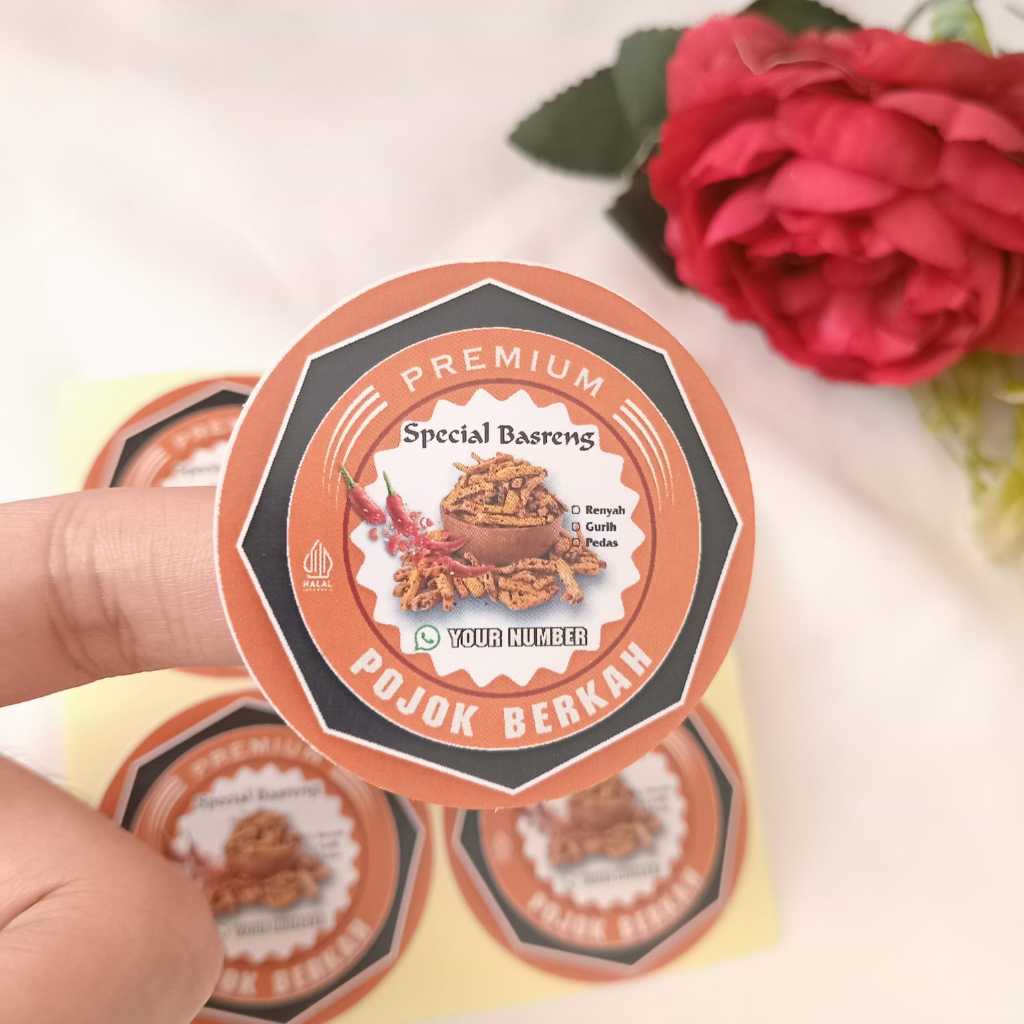 Jual Cetak Stiker Makanan Basreng Pedas Threemind Sticker Cemilan Baso ...
