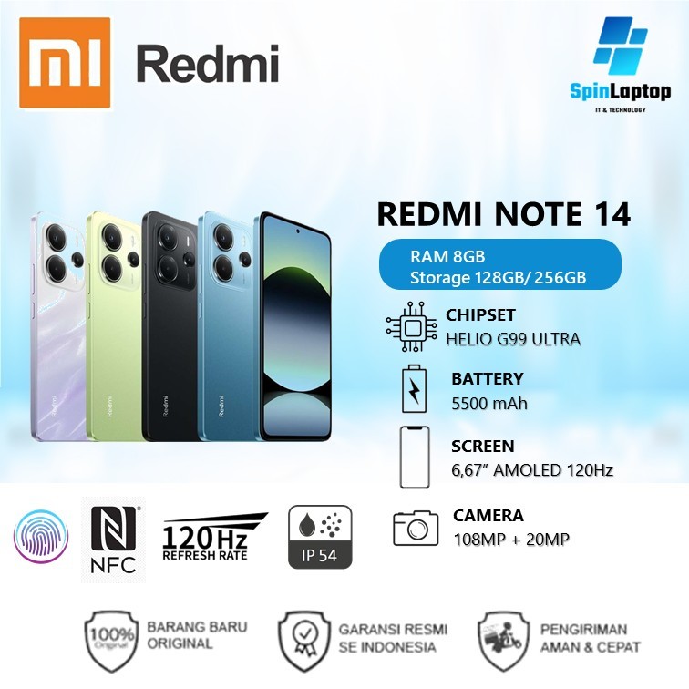 Jual Xiaomi Redmi Note 14 4G Baru 8GB 256GB Garansi Resmi | Shopee ...