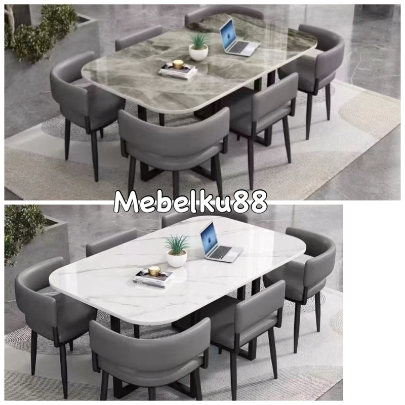 Jual Meja makan / meja cafe estetik 6kursi | Shopee Indonesia
