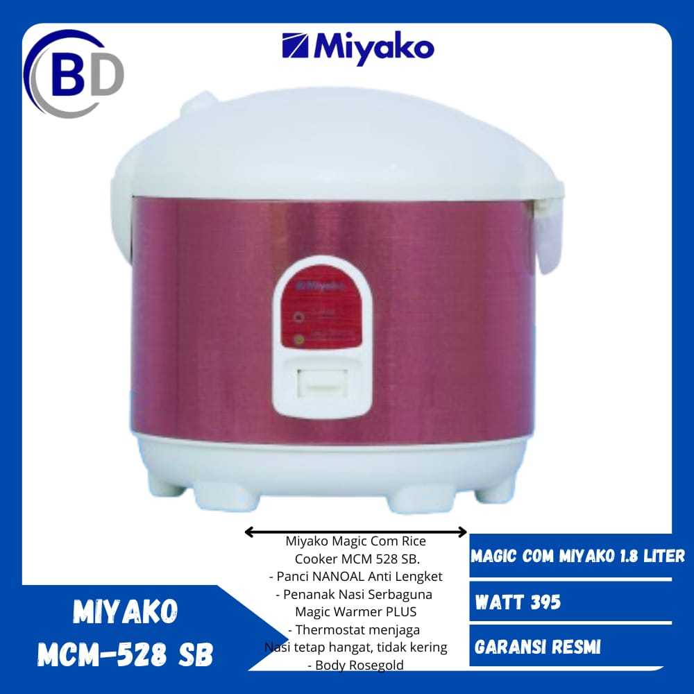 Jual Magic Com Miyako Rice Cooker 1.8 liter NANOAL Anti Lengket MCM 528 ...