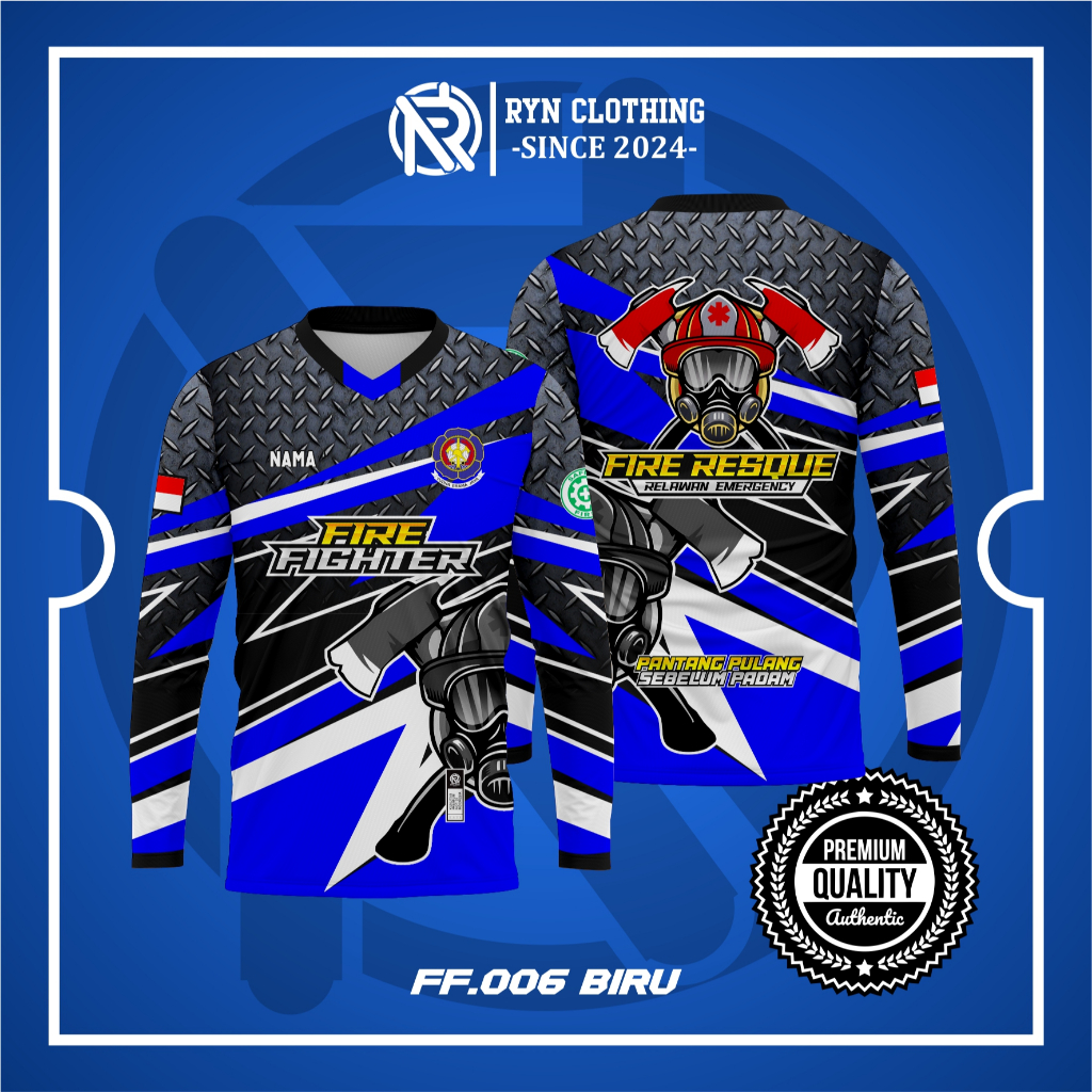 Jual JERSEY PEMADAM KEBAKARAN KAOS DAMKAR FULL PRINTING FREE CUSTOM ...
