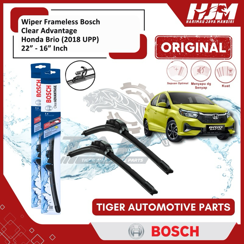Jual Wiper Blade Frameless Bosch Clear Advantage - Karet Pembersih Kaca Mobil Honda Brio 2018 ...
