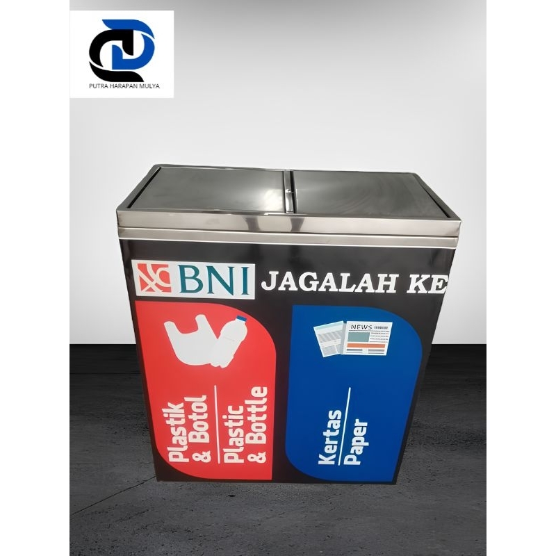 Jual TEMPAT SAMPAH STAINLESS KOTAK 2IN1 PILAH MURA FREE DESIGN GAMBAR ...