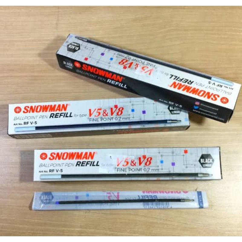 Jual Refill Snowman V5&V8 / Isi V5 0.7mm (1pak/12Pcs) | Shopee Indonesia