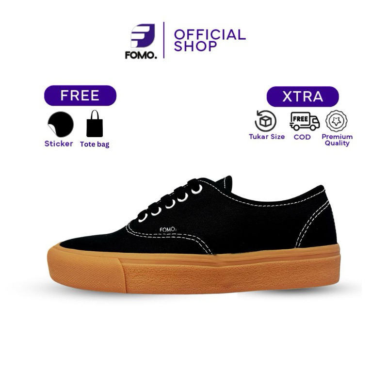 Jual FOMO - Sepatu Otentik Black Gum 39-44 Sepatu Sneakers Kasual ...