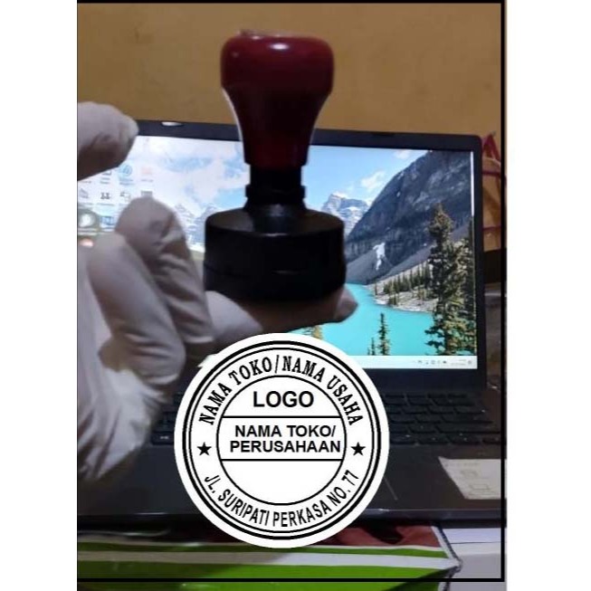 Jual Stempel flash BULAT 35mm,stempel otomatis,stempel warna tanpa bantalan | Shopee Indonesia