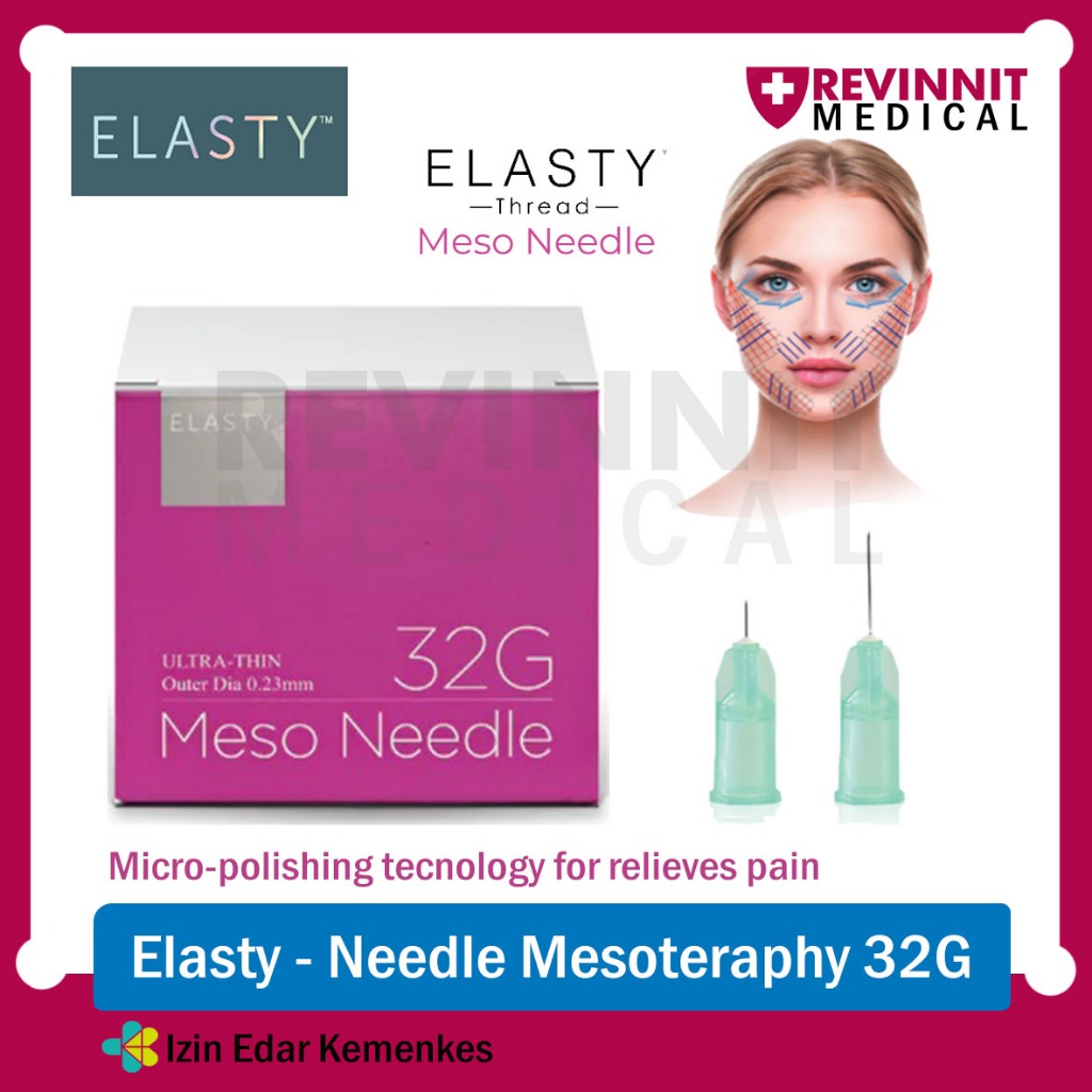 Jual Elasty Meso Needle 32G 4mm / 32G 13mm Mesotherapy Jarum Meso ...