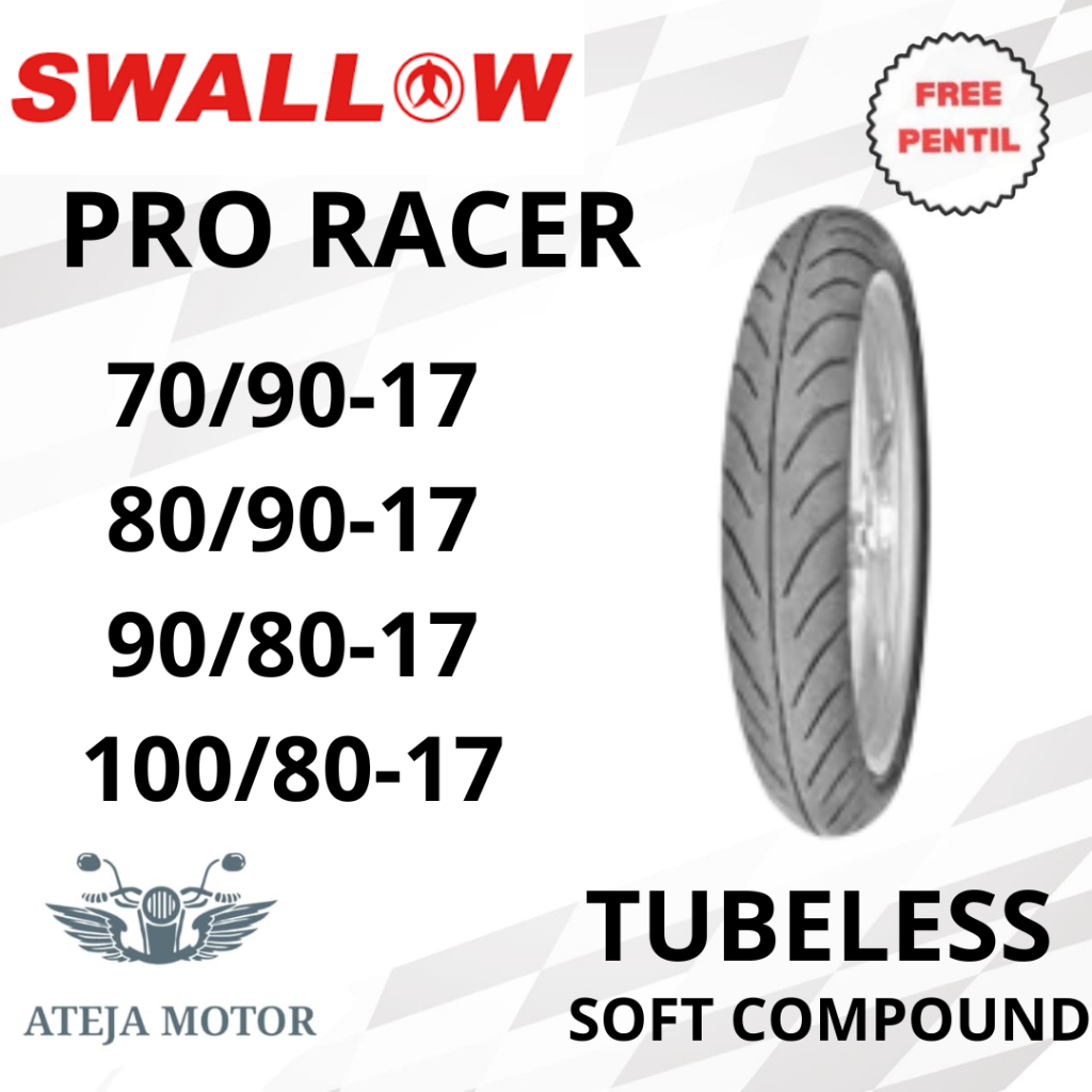 Jual Ban Ring 17 Ban Tubeless Swallow Pro Racer 70/90-17 80/90-17 90/80 ...