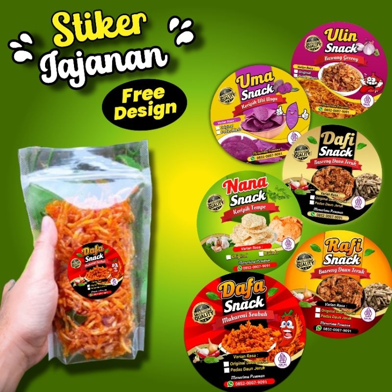 Jual ( minimal order 100 pcs ) Stiker Label Kemasan Stiker Jajan Stiker ...