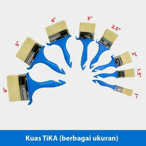 Jual TIKA INDACO KUAS HALAL Untuk Cat/Makanan Gagang/Handle Fiber 1/1.5 ...