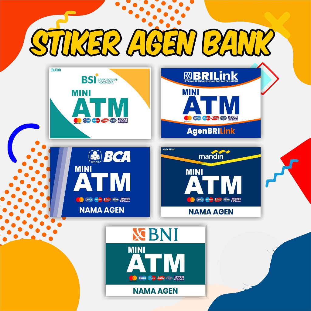 Jual STIKER VINYL MINI ATM AGEN BRILINK, AGEN BNI, MITRA MANDIRI,BCA ...