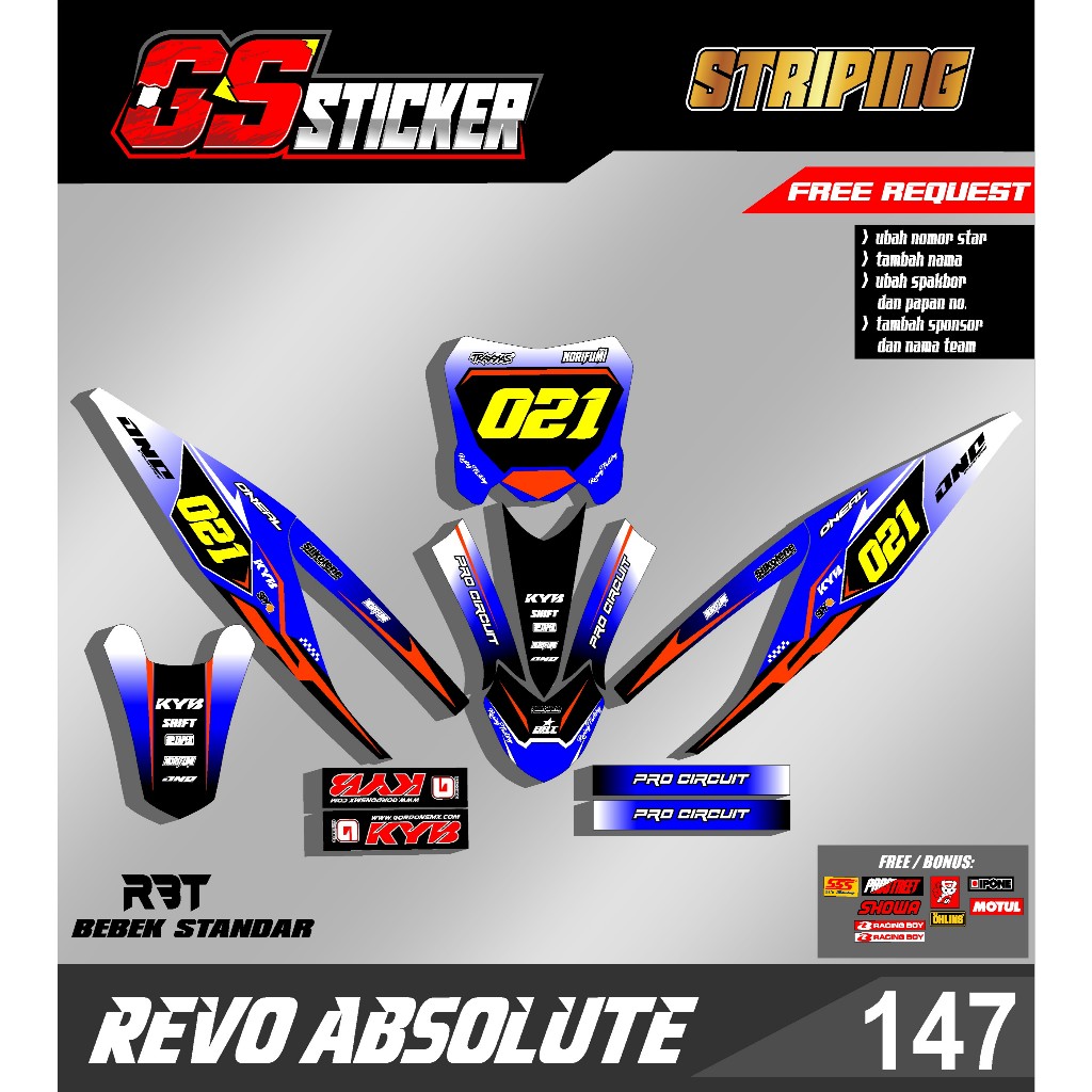 Jual STICKER STRIPING SEMI FULLBODY RBT REVO ABSOLUTE RBT BEBEK MODIF ...