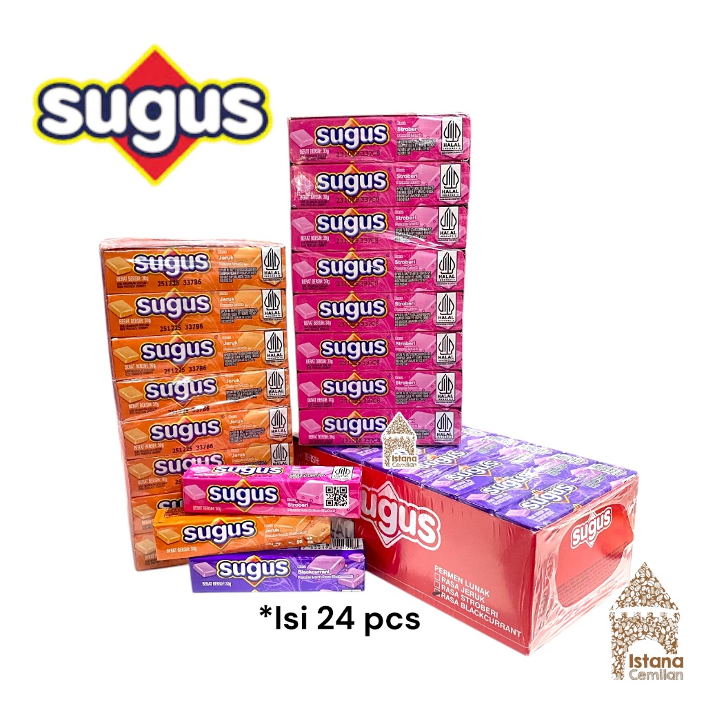 Jual SUGUS Permen Lunak Rasa Buah Stik PACK (isi 24 pcs) | Shopee Indonesia