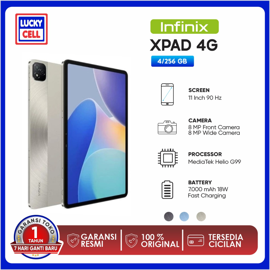 Jual Infinix XPad 4/256GB 4G LTE - Mediatek Helio G99 - 11" 90Hz FHD+ ...