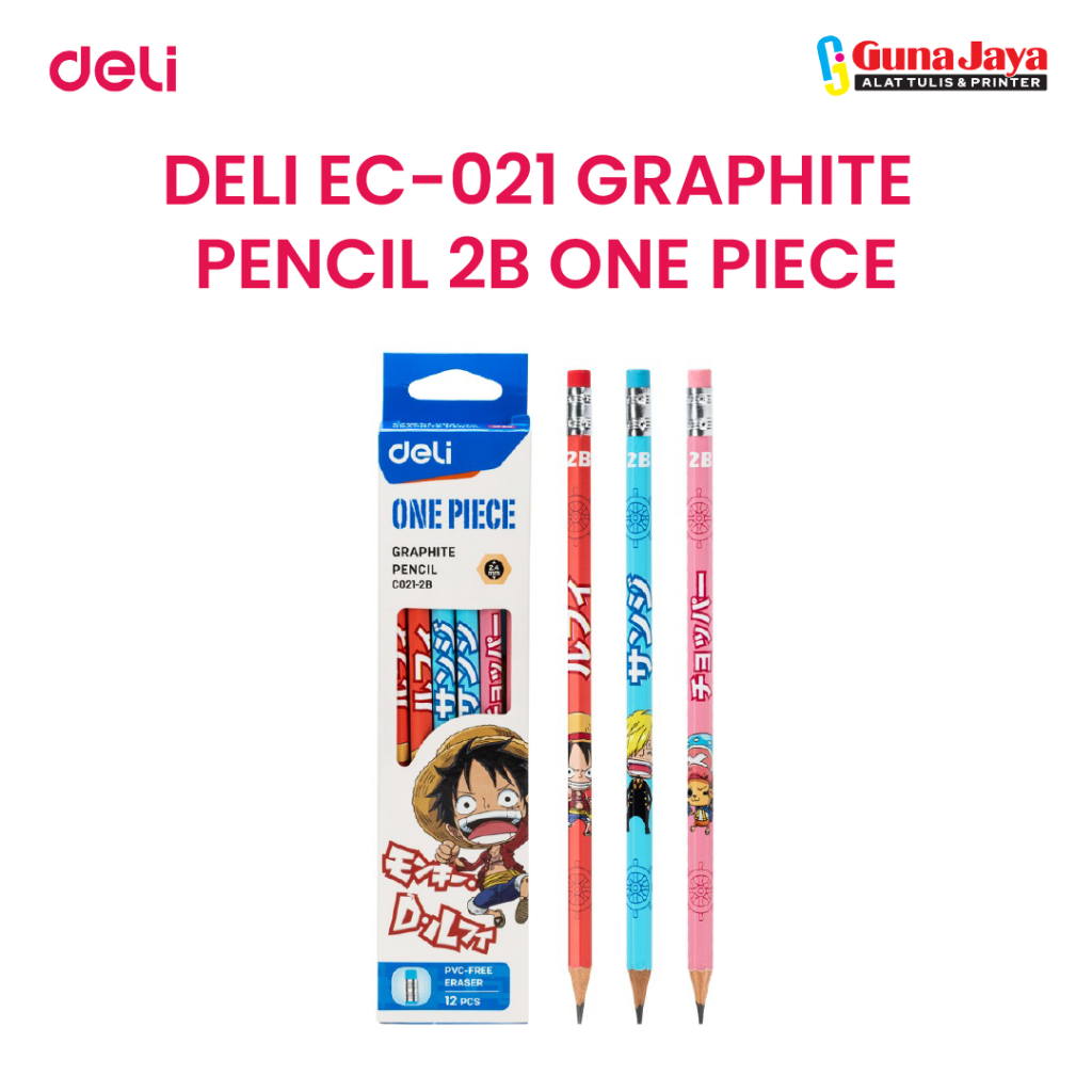 Jual DELI EC-021 GRAPHITE PENCIL 2B ONE PIECE (SATU SET 12 PCS ...