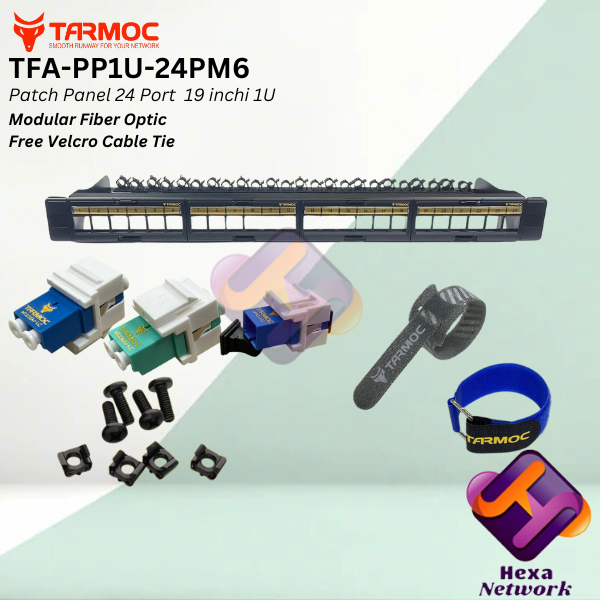 Jual Tarmoc TFA-PP1U-24PM6 | Patch Panel 24 Port Fiber Optic FO LENGKAP ...