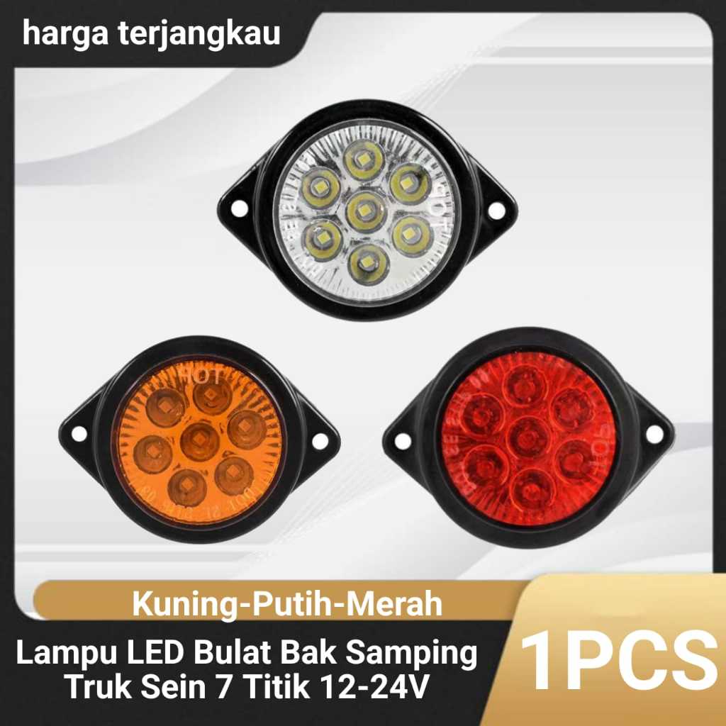 Jual Lampu LED Bulat Bak Samping Truk Sein 7Titik 12-24V WF-139 ...