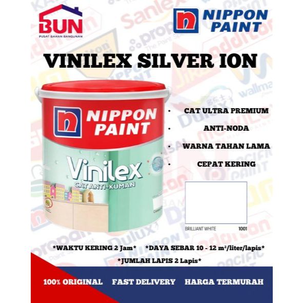 Jual Cat Tembok Interior NIPPON PAINT VINILEX SILVER ION Anti Kuman ...