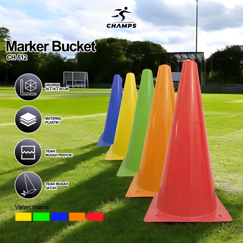Jual CHAMPS Cone Marker Bucket Penanda Training Kun Bola Kaki Penanda ...
