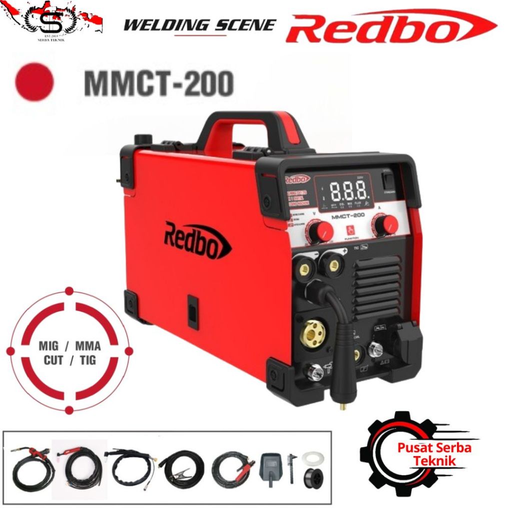 Jual Redbo Mesin las 4 in 1 MMCT-200 Mig Mma Cut Tig digital Welding ...