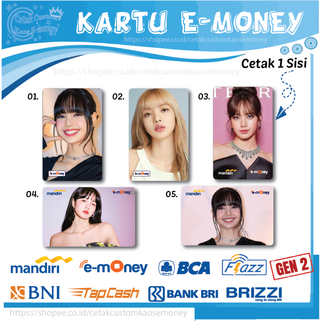 Jual KARTU EMONEY ETOLL KPOP LALISA LISA BLACKPINK KOREA EMONEY MANDIRI ...