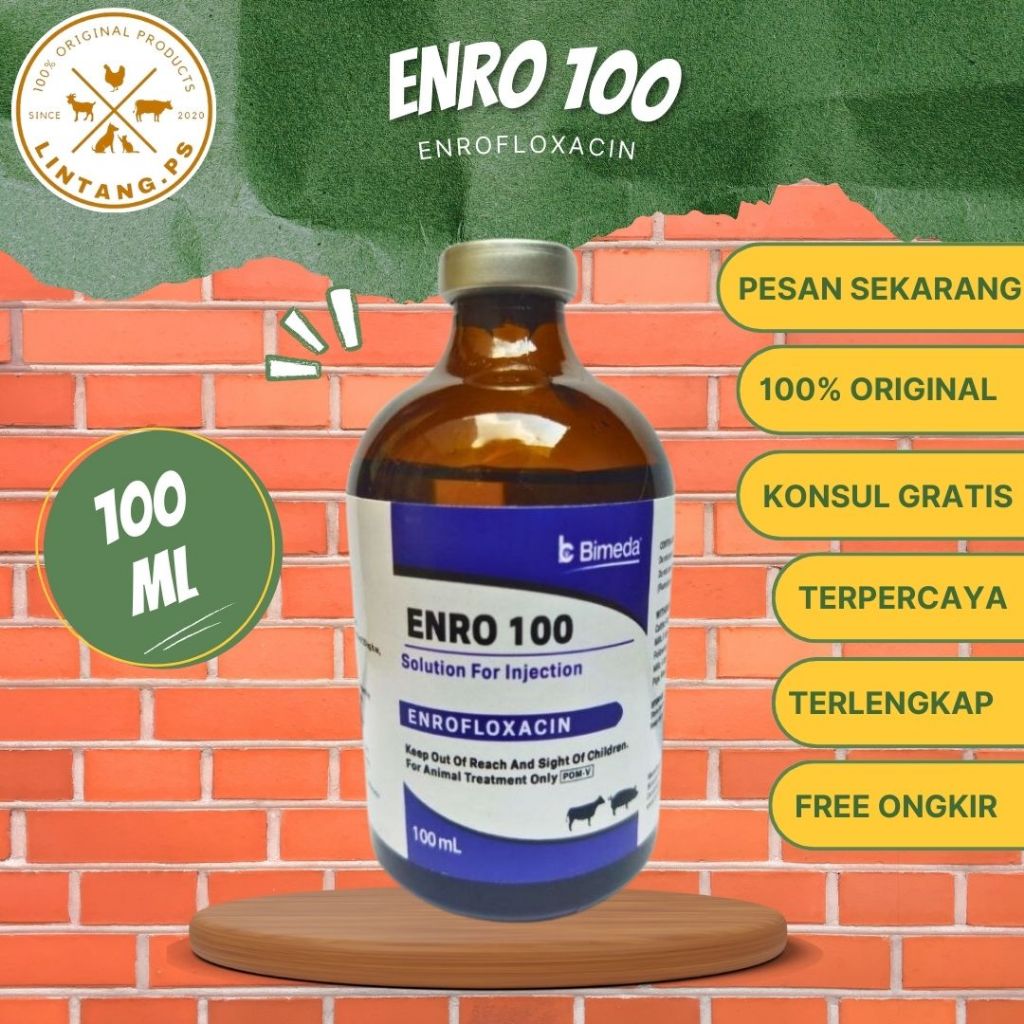 Jual Enro 100 100 ml - Enro Bimeda - Enrofloxacin untuk Ternak | Shopee ...