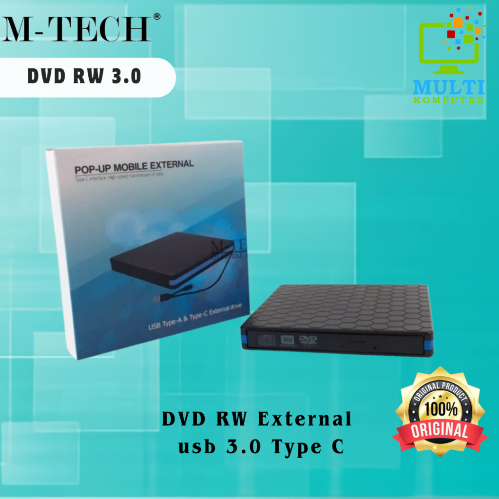 Jual DVD RW External usb 3.0 Type C Mtech | Shopee Indonesia