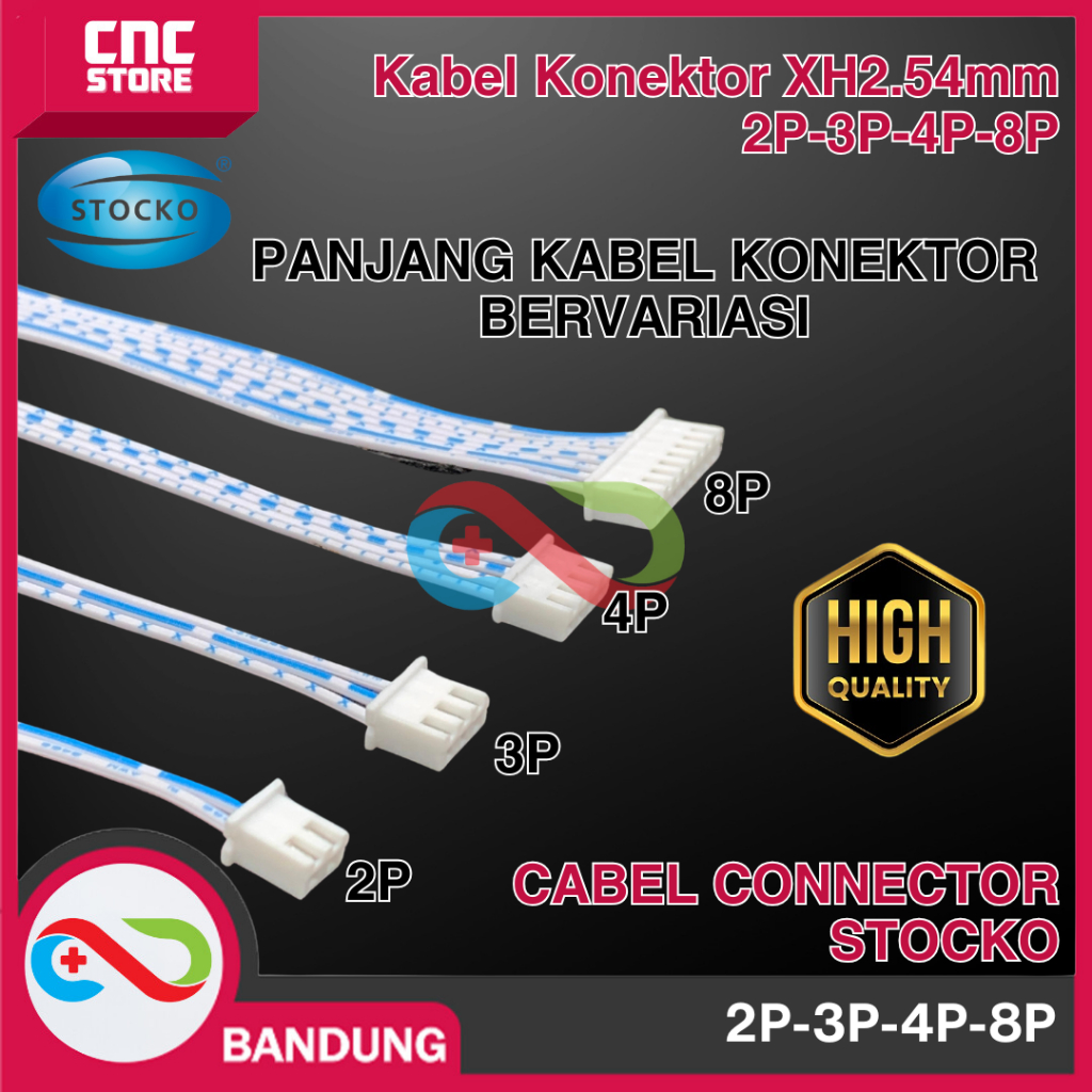 Jual Kabel Konektor XH2.54mm 2P-3P-4P-8P Blue and White Cable Connector Terminal Female Socket ...