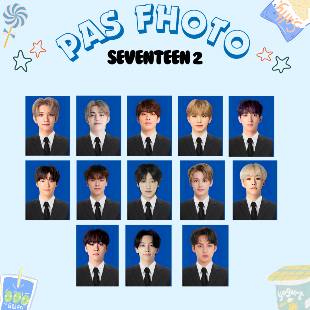 Jual PAS FOTO SEVENTEEN TERBARU 3x4 (Harga 4PCS) ID PHOTO KPOP IDOL (PO ...