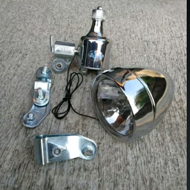 Jual Lampu dinamo sepeda onthel ontel tua lampu set Elephant klasik ...