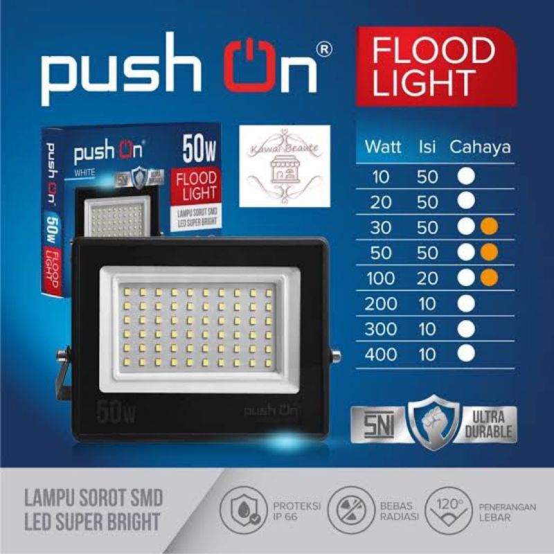 Jual Lampu Sorot LED Push On 30W 50W 100W Flood Light Tembak Flood Lamp Cahaya Putih | Shopee ...