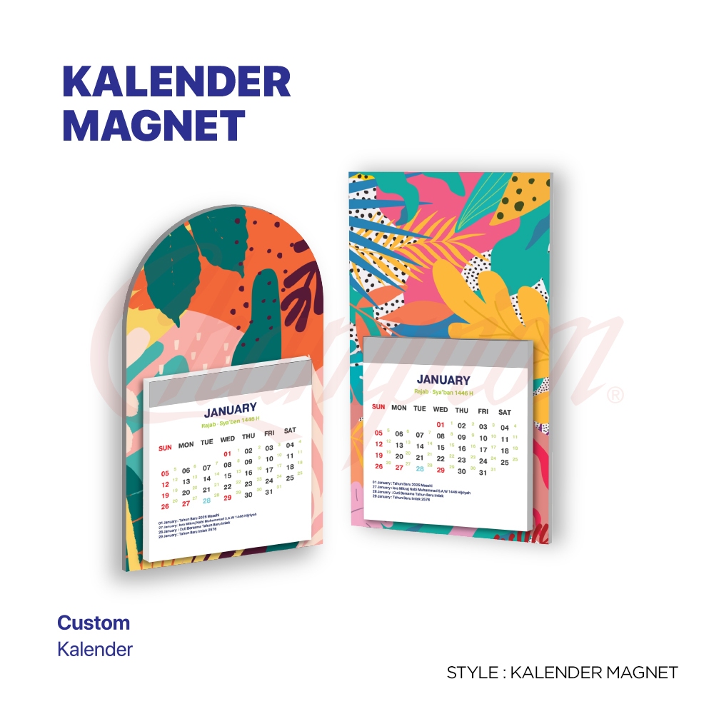 Jual Kalender Magnet Mini/Kalender Tempel Kulkas Print Custom Hadiah ...